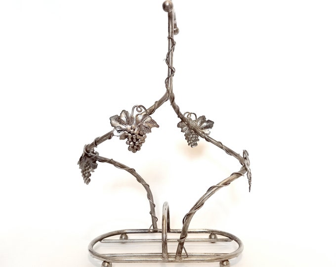 Vintage Silea Wine Rack Bottle Stand Grape Vine Double Bottle Holder ...