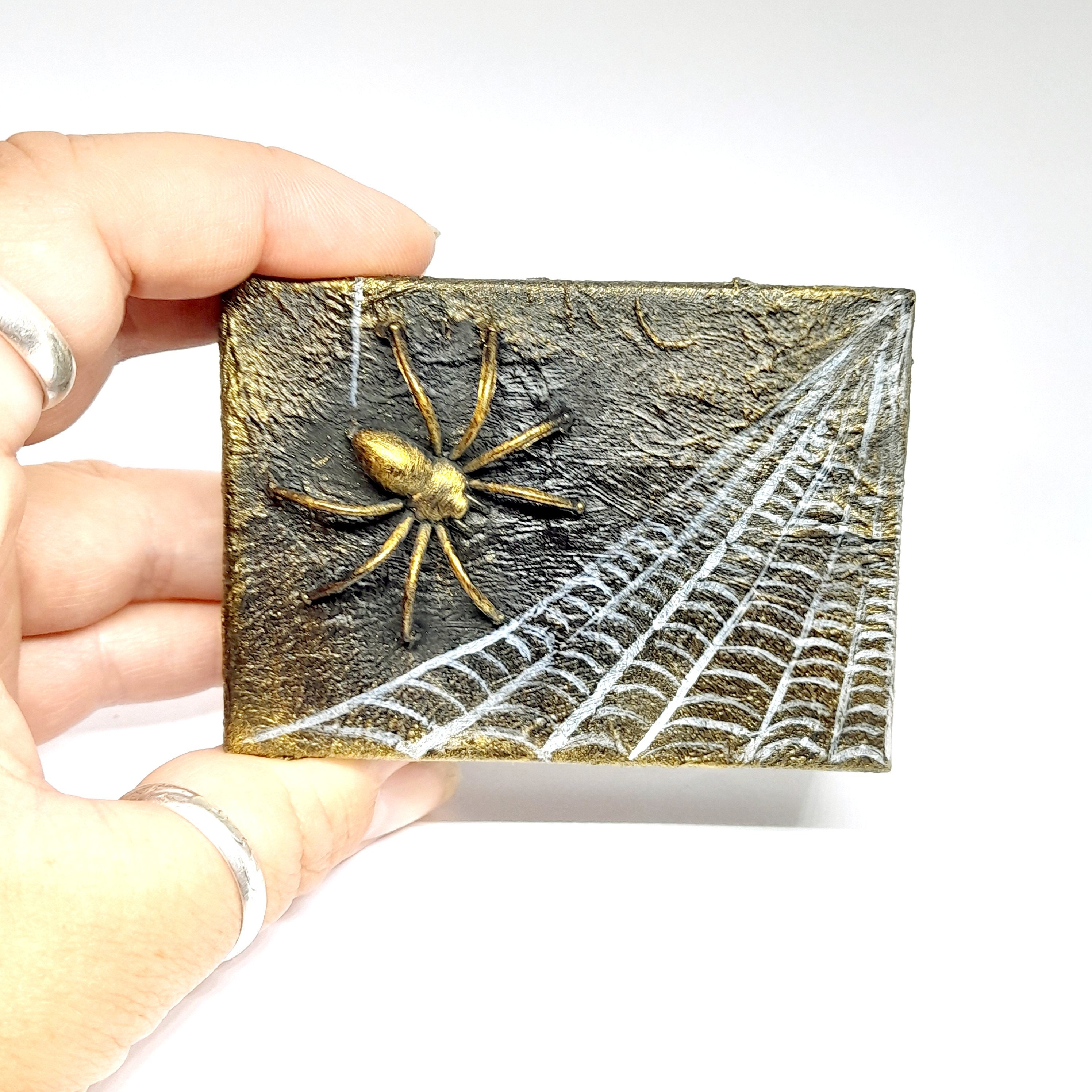Cobweb Spider Ring Box Creepy Spooky Jewellery Box Trinket Box Handmade ...