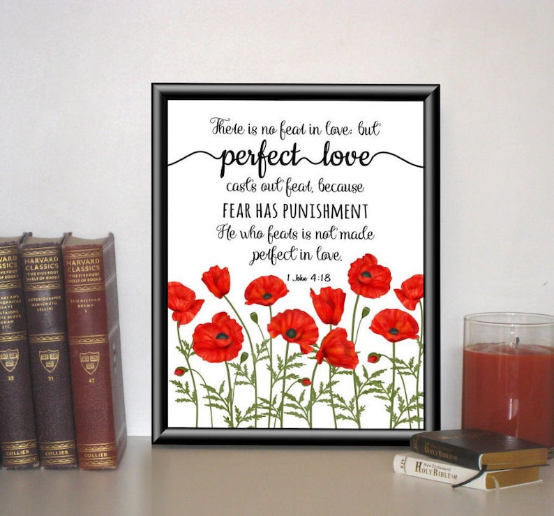 Printable Christian, 1 John 4:18, Perfect Love Casts Out Fear, Bible ...