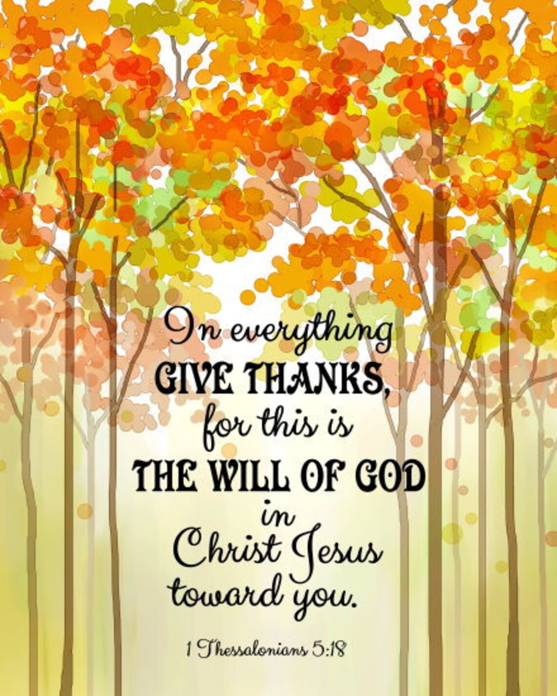 Give Thanks Sign, 1 Thessalonians 5:18, Bible Verse Printable, Biblical ...