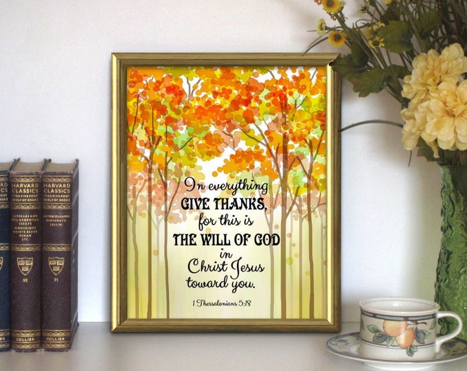 Give Thanks Sign 1 Thessalonians 5:18 Bible Verse Printable - Etsy