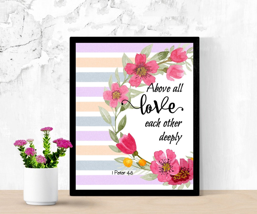 Printable Bible Verse, Christian Quote Poster, Scripture Wall Art, Love ...