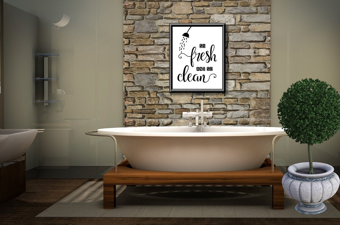Bathroom Signs, so Fresh and so Clean Print, Toilet Sign, Home Decor ...