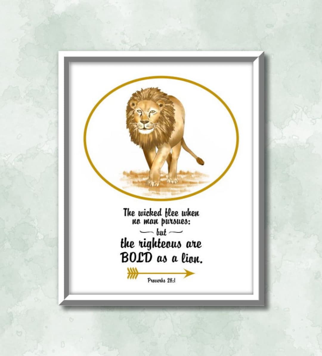 Bible Verse Printable, Lion With Quotes, Scripture Prints Lion ...