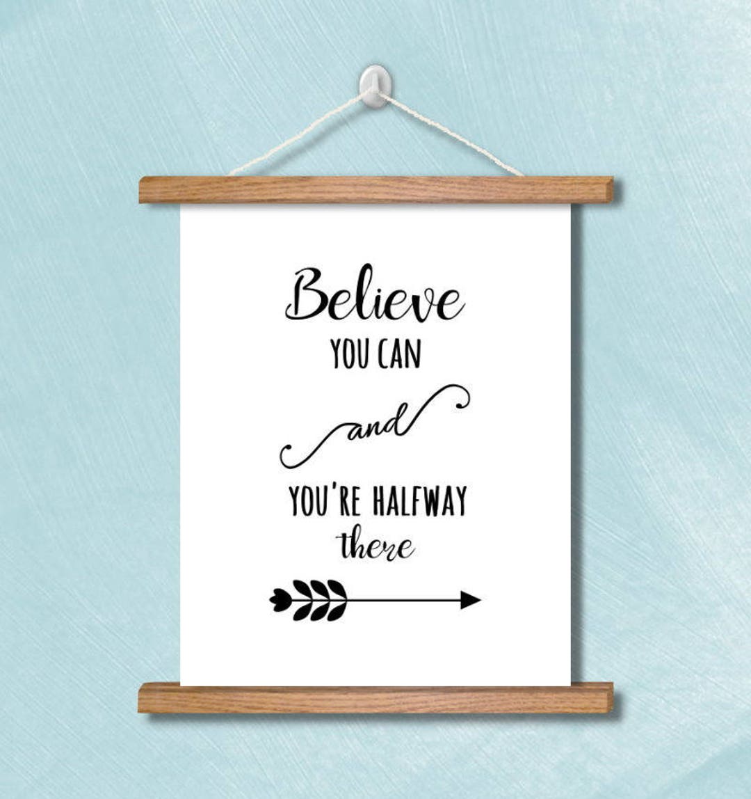 Believe Sign Motivational Wall Decor, Positive Quote, Believe You Can ...