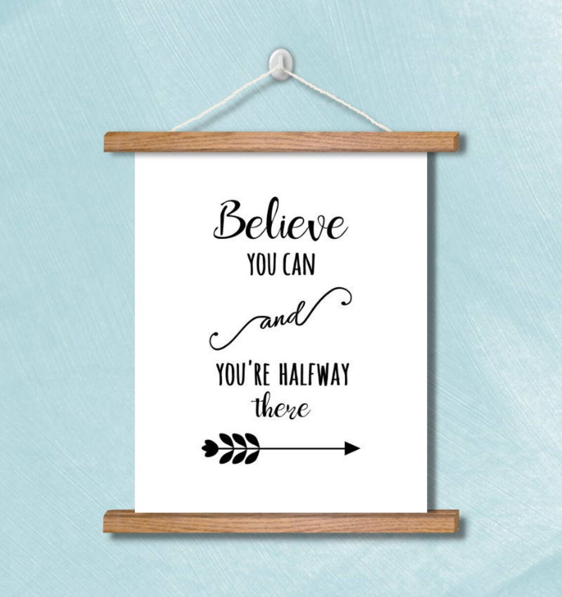 Believe Sign Motivational Wall Decor, Positive Quote, Believe You Can ...