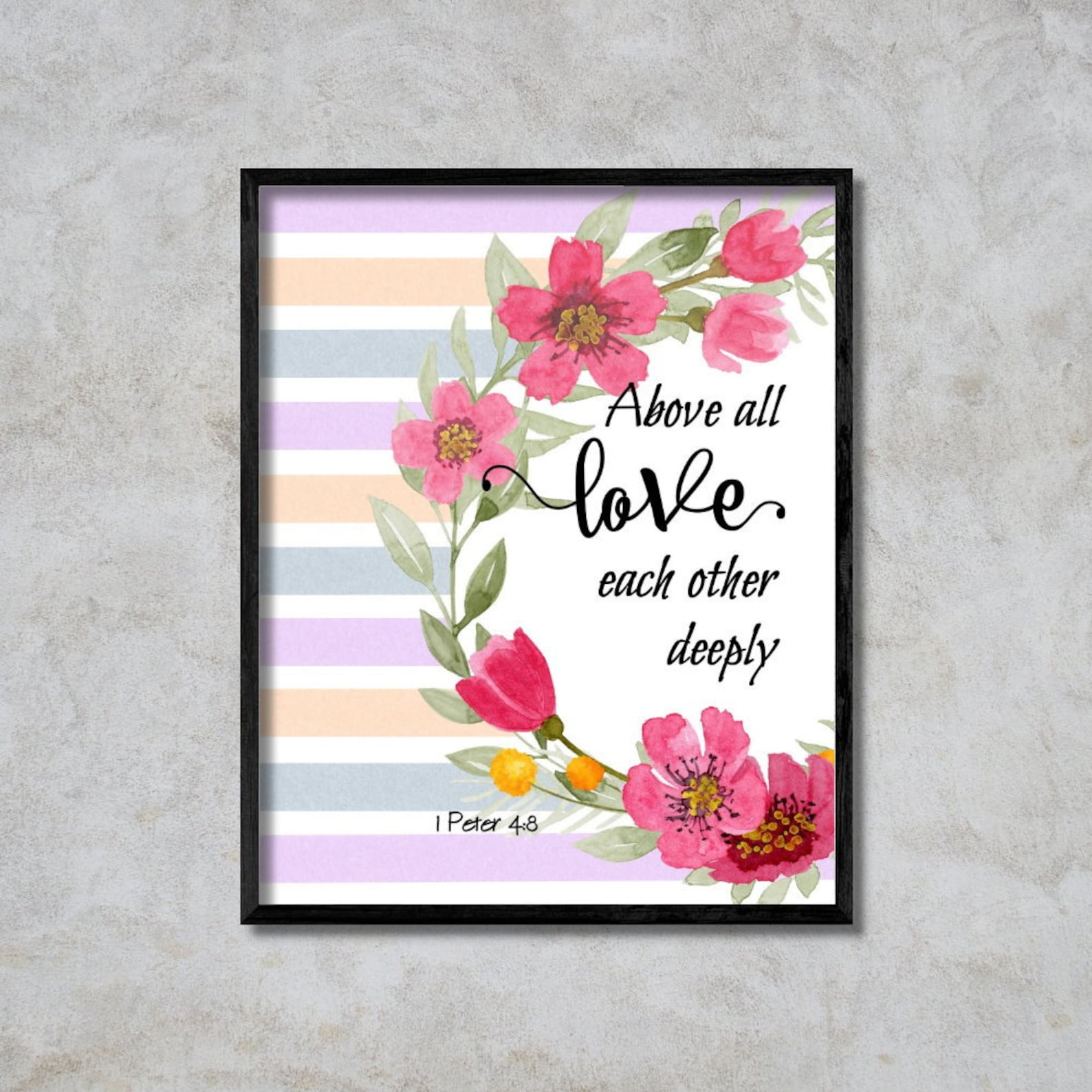 Printable Bible Verse, Christian Quote Poster, Scripture Wall Art, Love ...