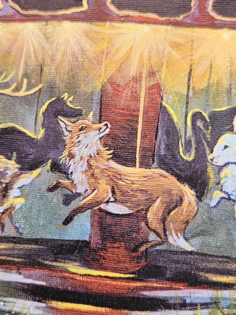 Woodland Carousel Art Print, Forest Animals, A5 - Etsy