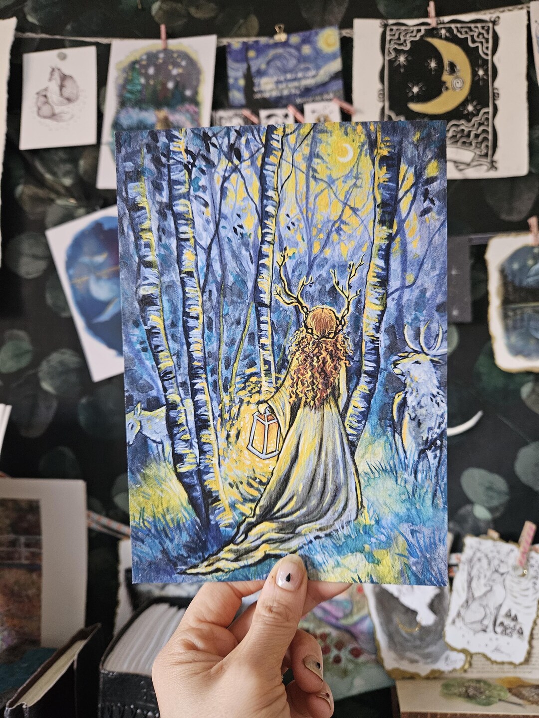 Deer Maiden Folklore Illustration Art Print (A5) - Etsy