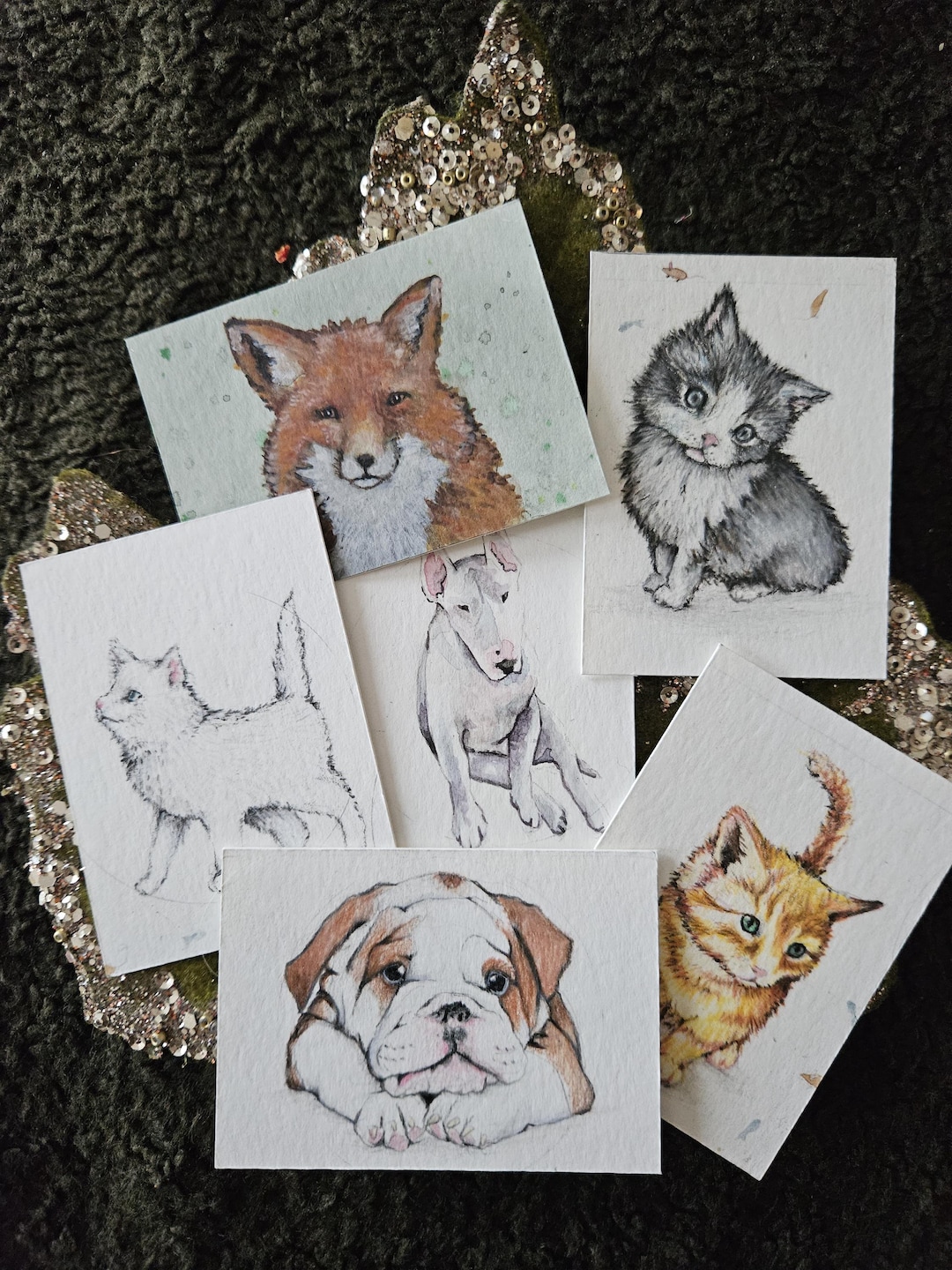 Mini Paintings, Cats, Dogs, Fox, Pets, Painting, Small, Cute ...