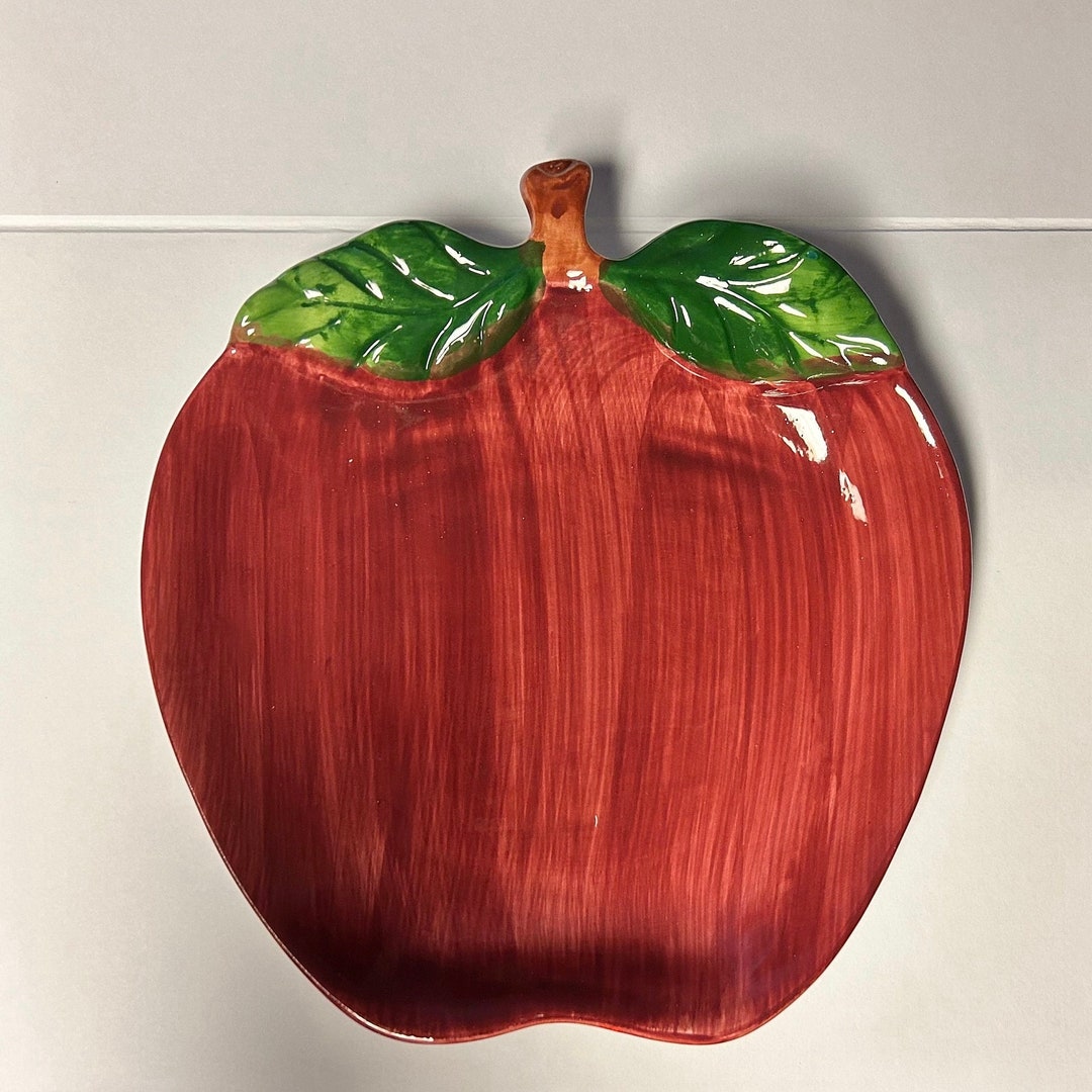 Red Apple Plate - Etsy