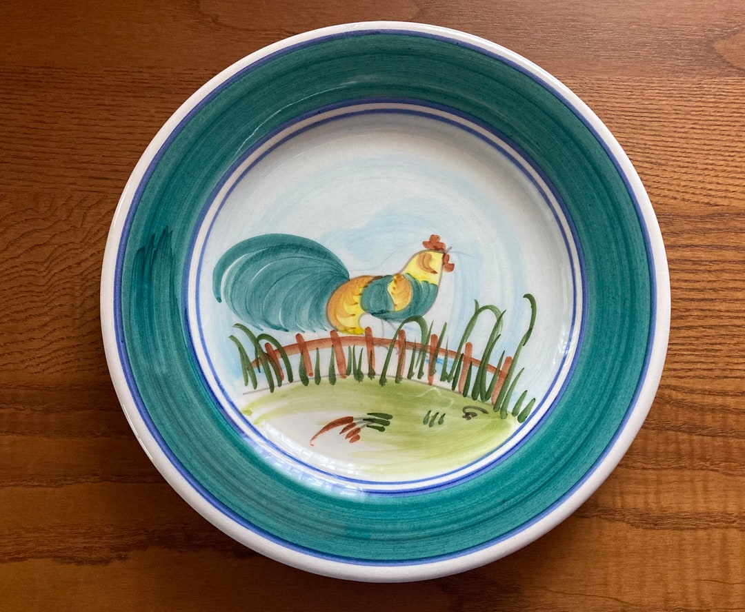 Hand Painted Rooster Plate - Etsy