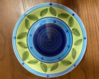 Handmade Ceramic Flat Plate in Blue and Green Glaze - Etsy