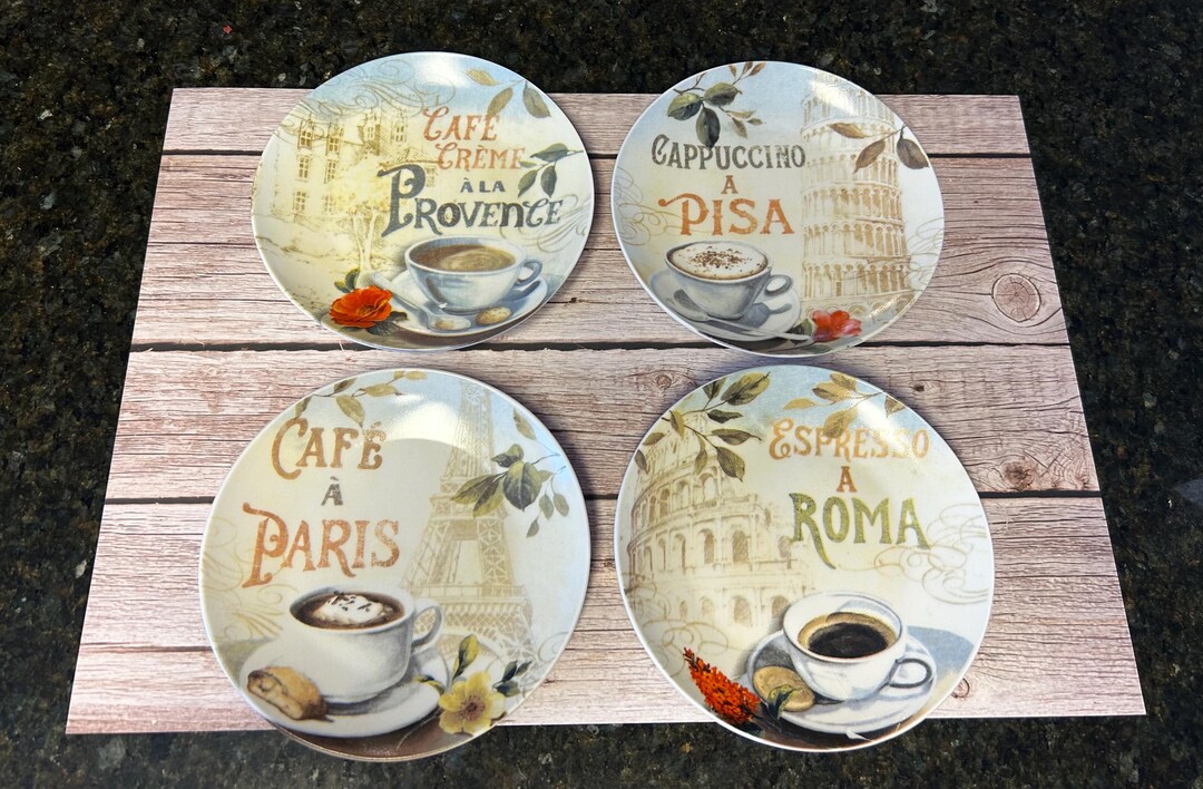 Set of Four Pier One Cafe Europe Plates - Etsy