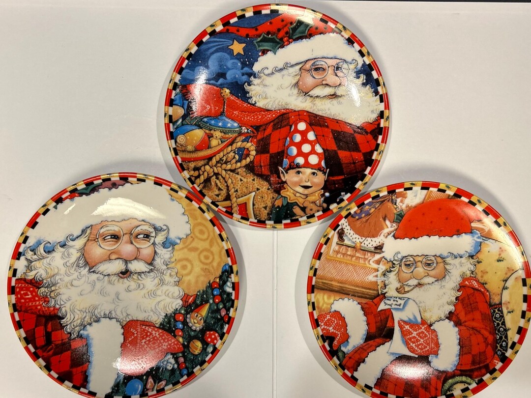 Santa Plates - Etsy