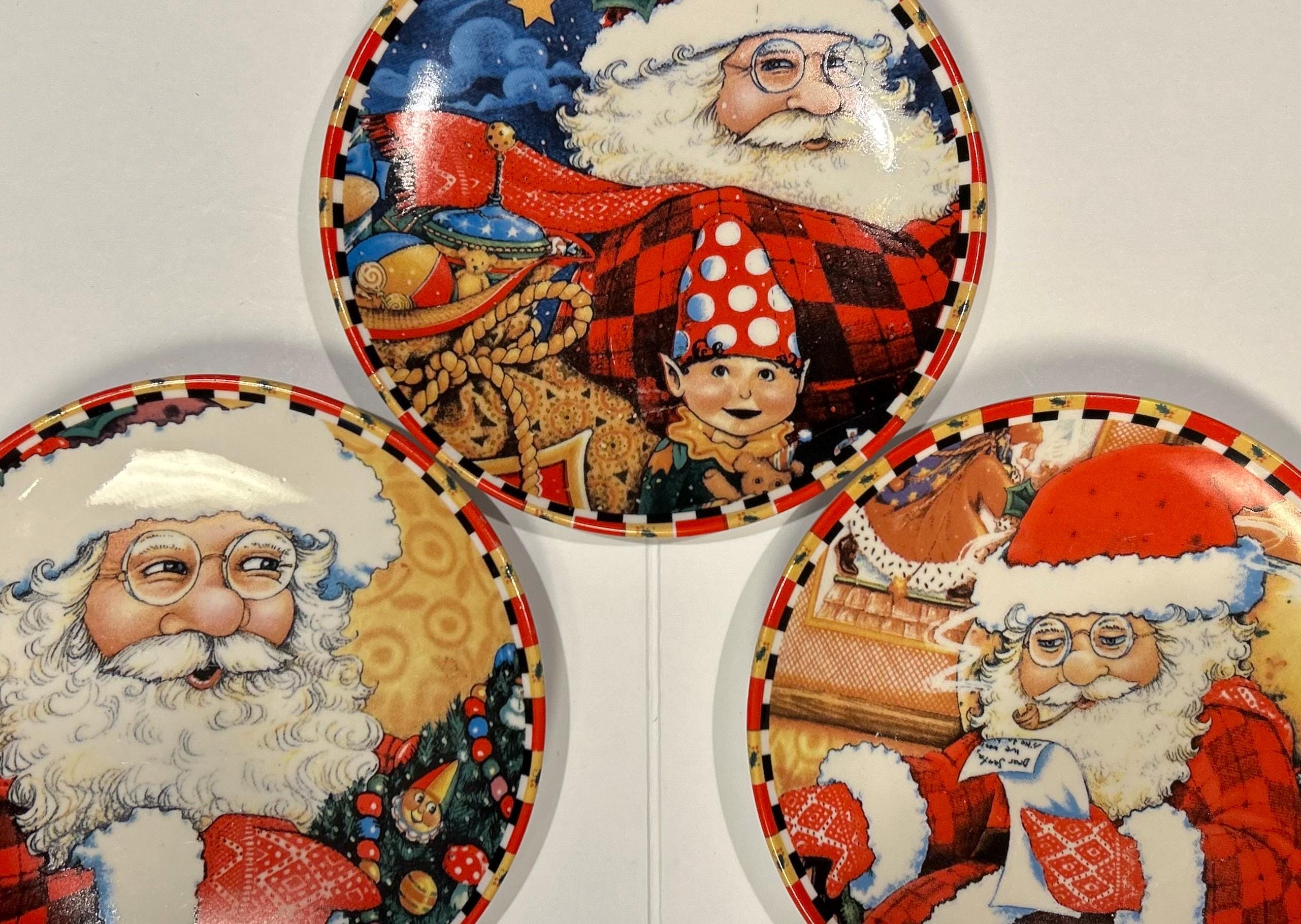 Santa Plates - Etsy