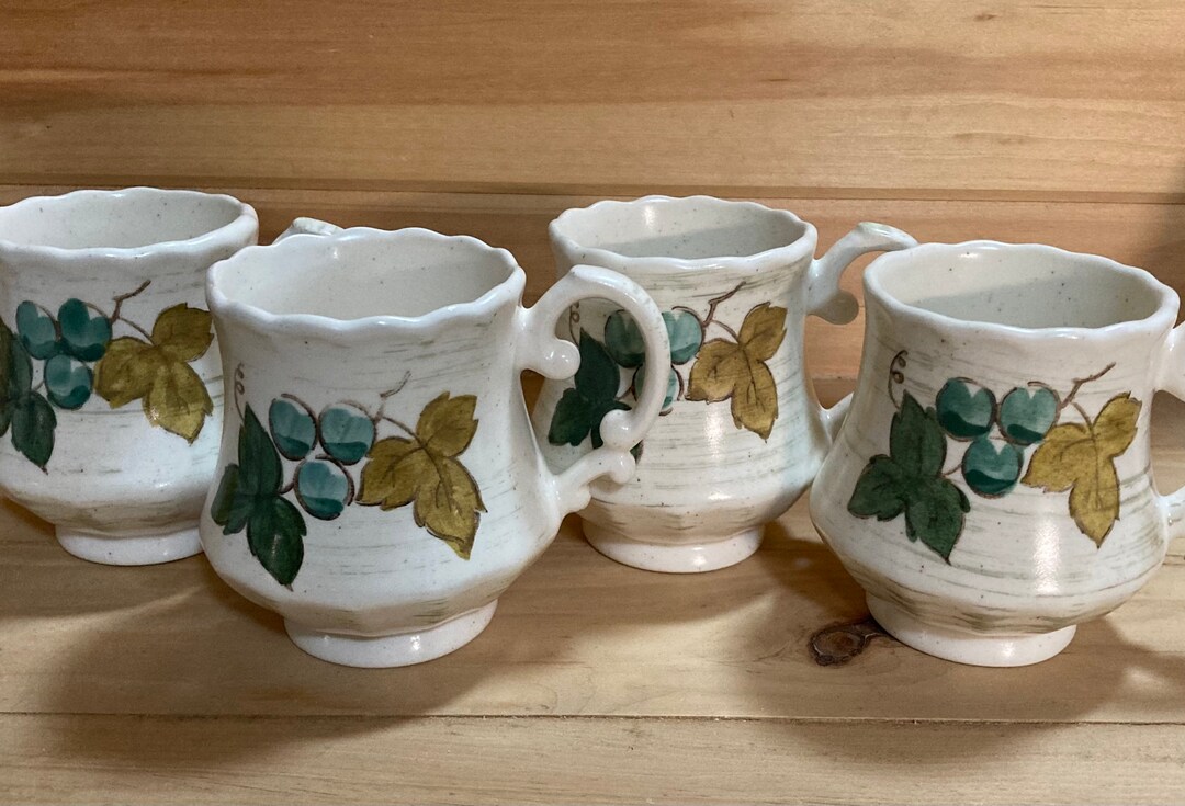 Set of Four Country Cottage Cups - Etsy