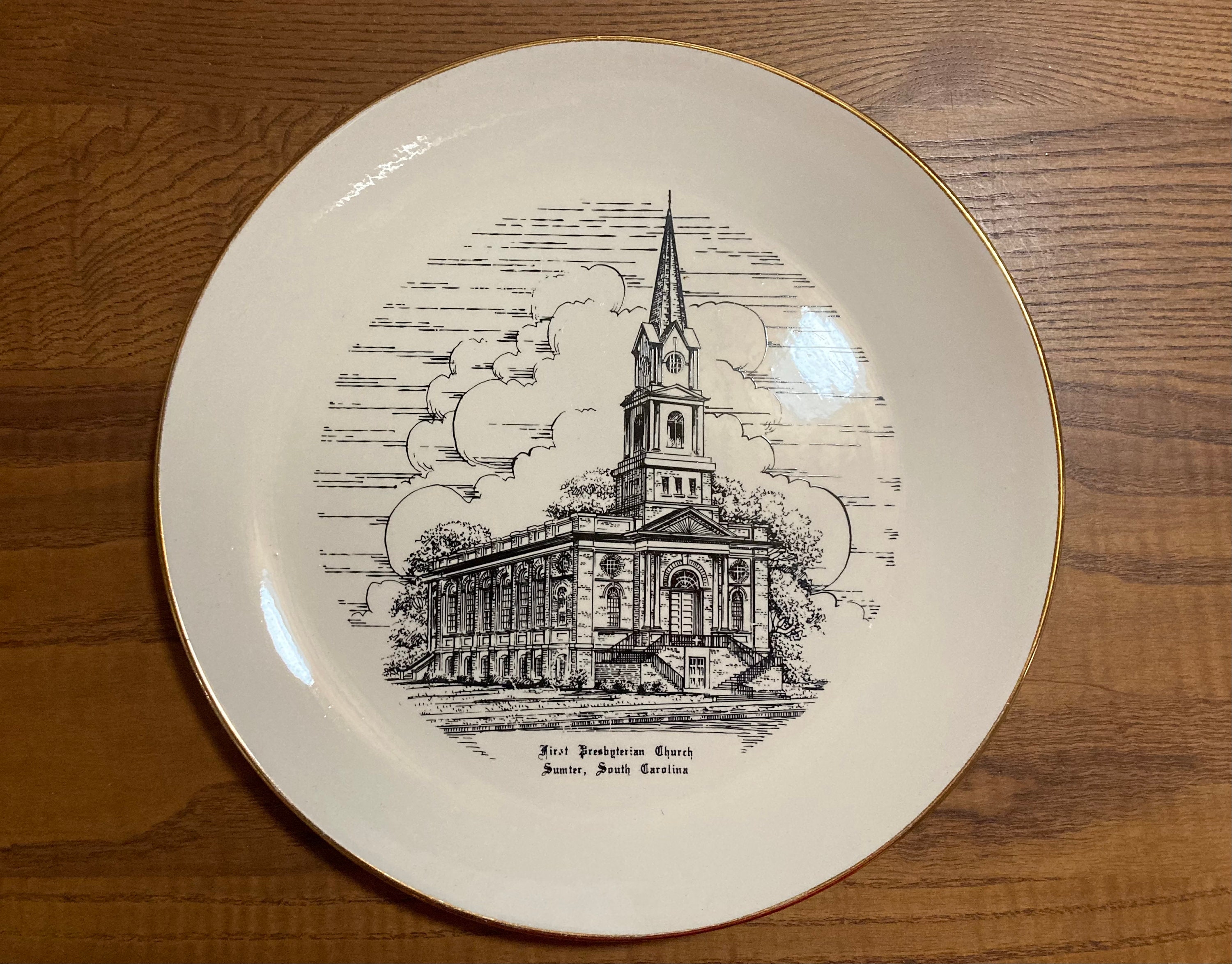Vintage First Presbyterian Church Plate - Etsy