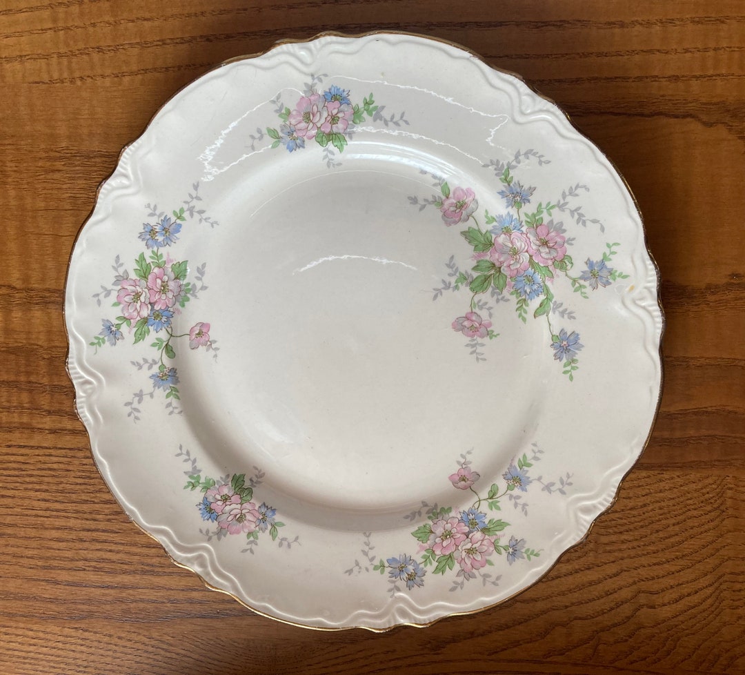 Vintage Homer Laughlin Pink Rose China Plate - Etsy