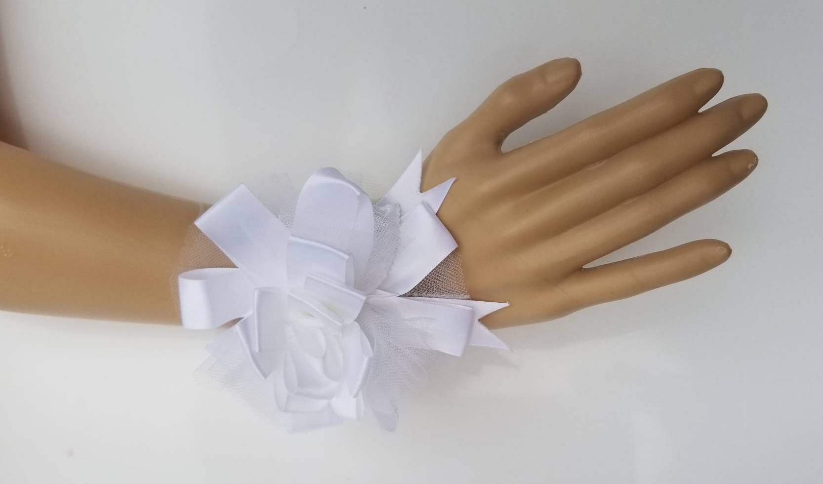 White Wrist Corsage White Bridal Prom Cuff Bracelet Corsage - Etsy