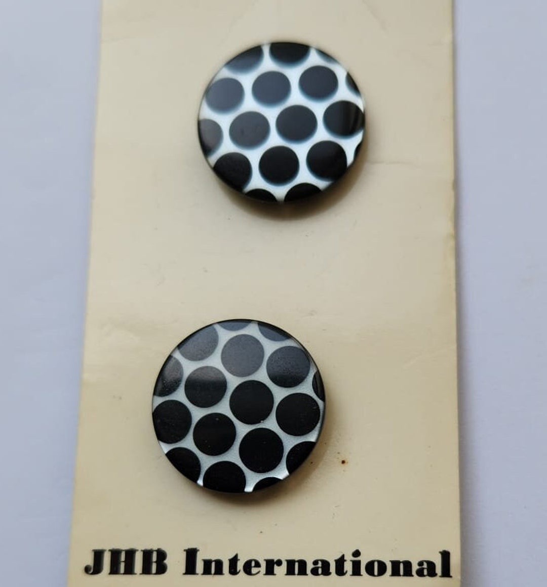 2 Pcs Polka Dot Buttons Shank Buttons 20mm Round Plastic - Etsy