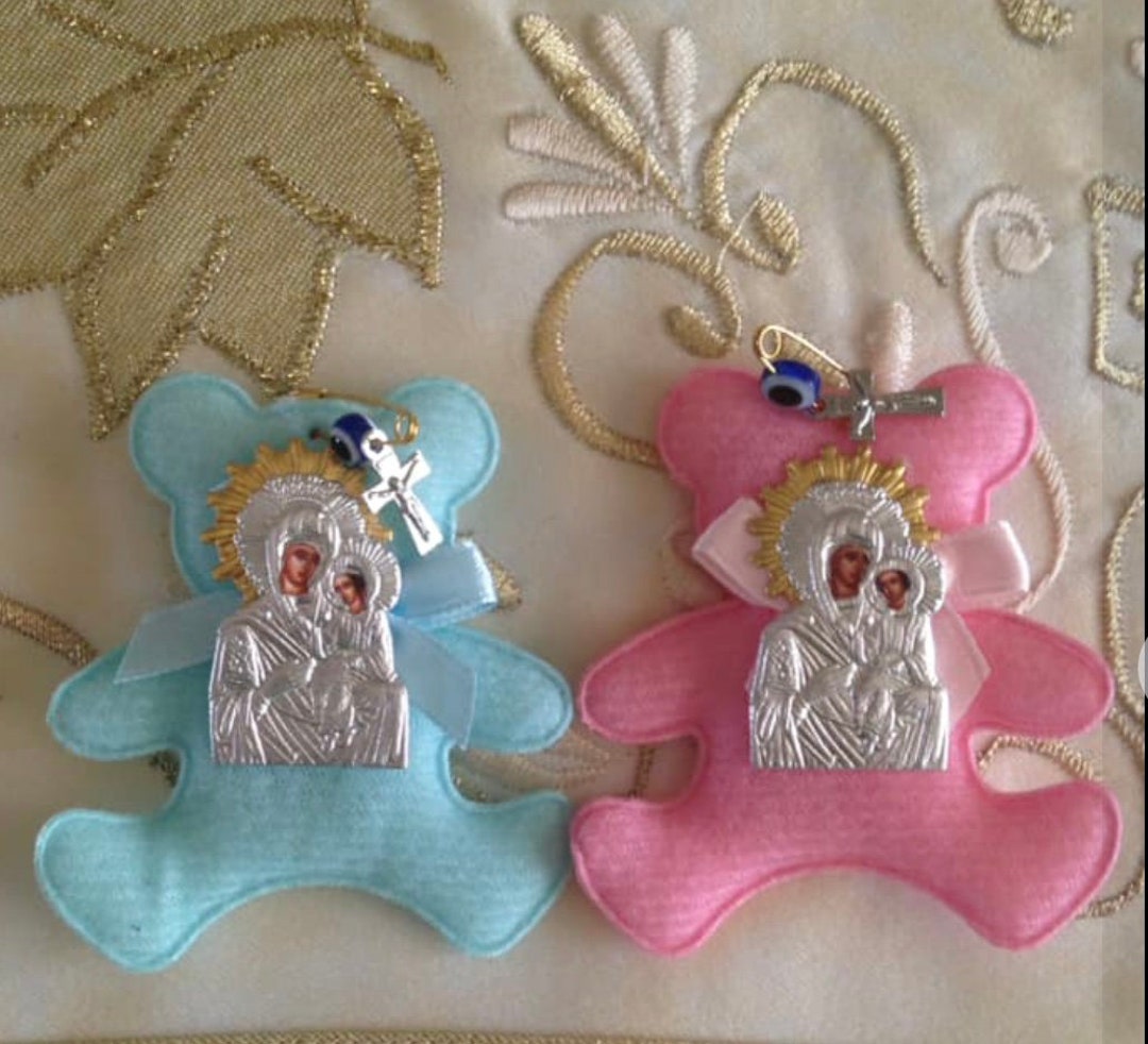 Newborn Baby Gift,, Virgin Mary, Greek Orthodox Filakto, Cross ...