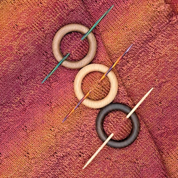 Wooden Shawl Pin - Etsy