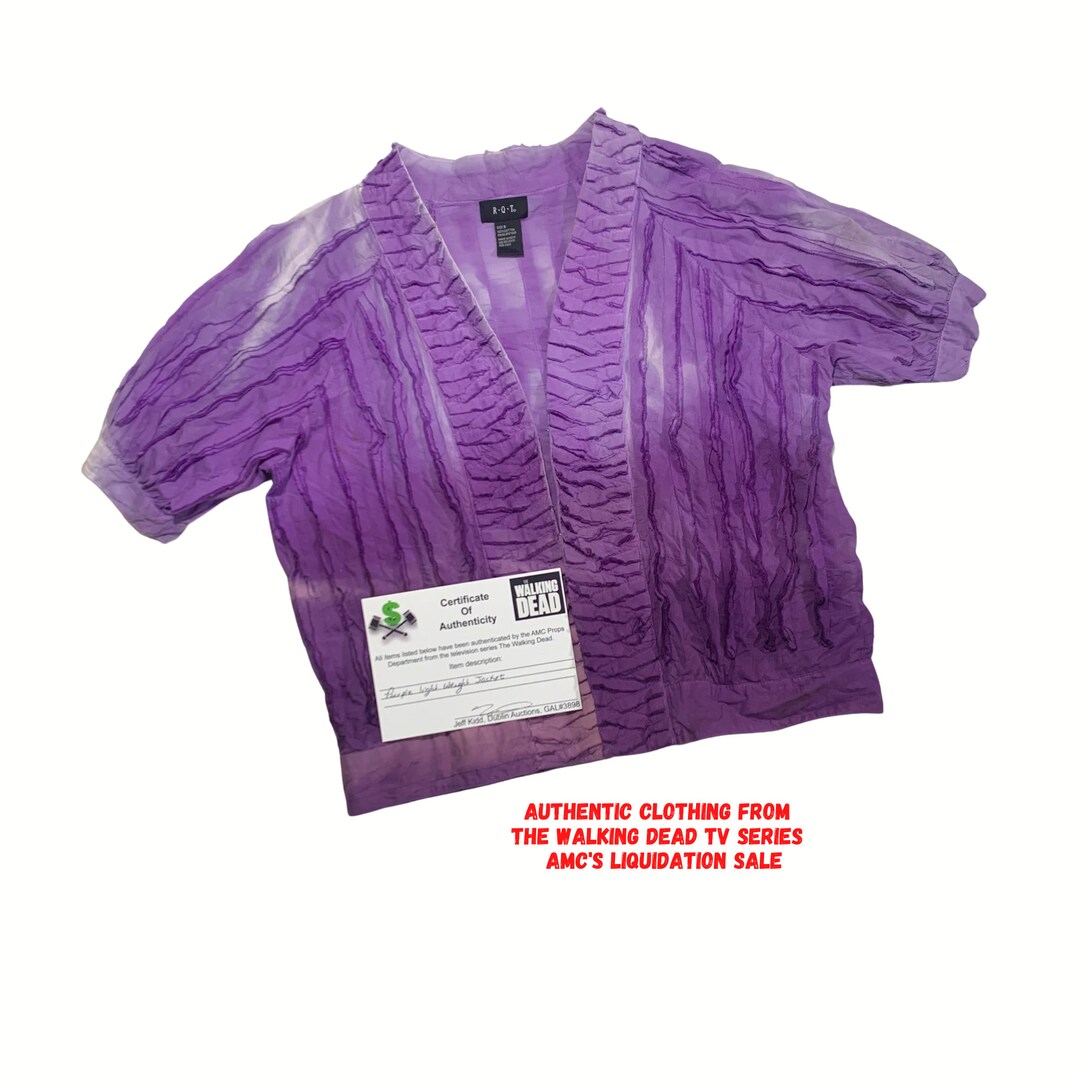 Own A Piece of TWD TV Series Purple Distressed Jacket From Amc's the ...