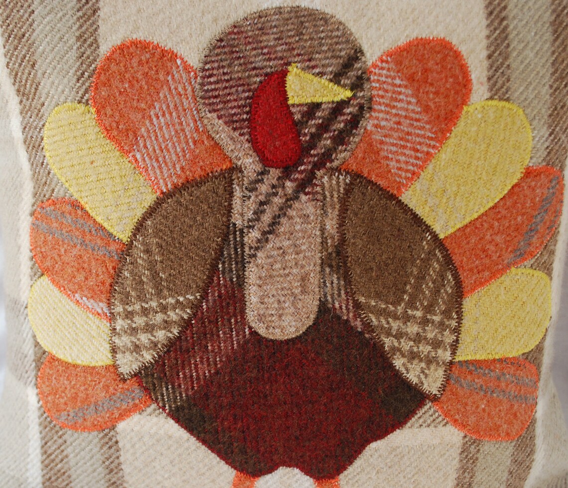 Turkey Pillow Thanksgiving Decor Fall Cushion Handmade - Etsy UK