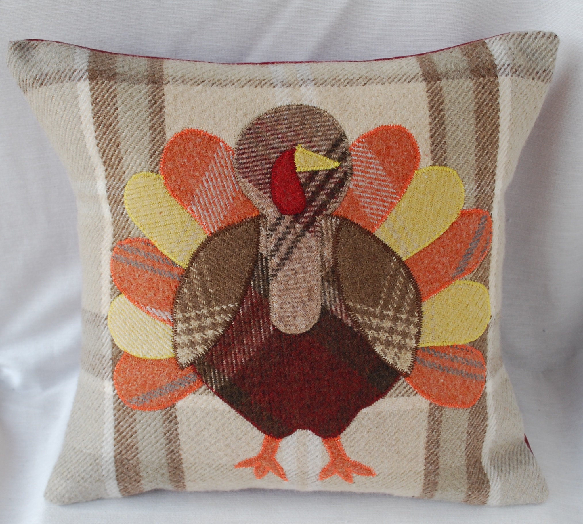 Turkey Pillow, Thanksgiving Decor, Fall Cushion, Handmade Decorative ...