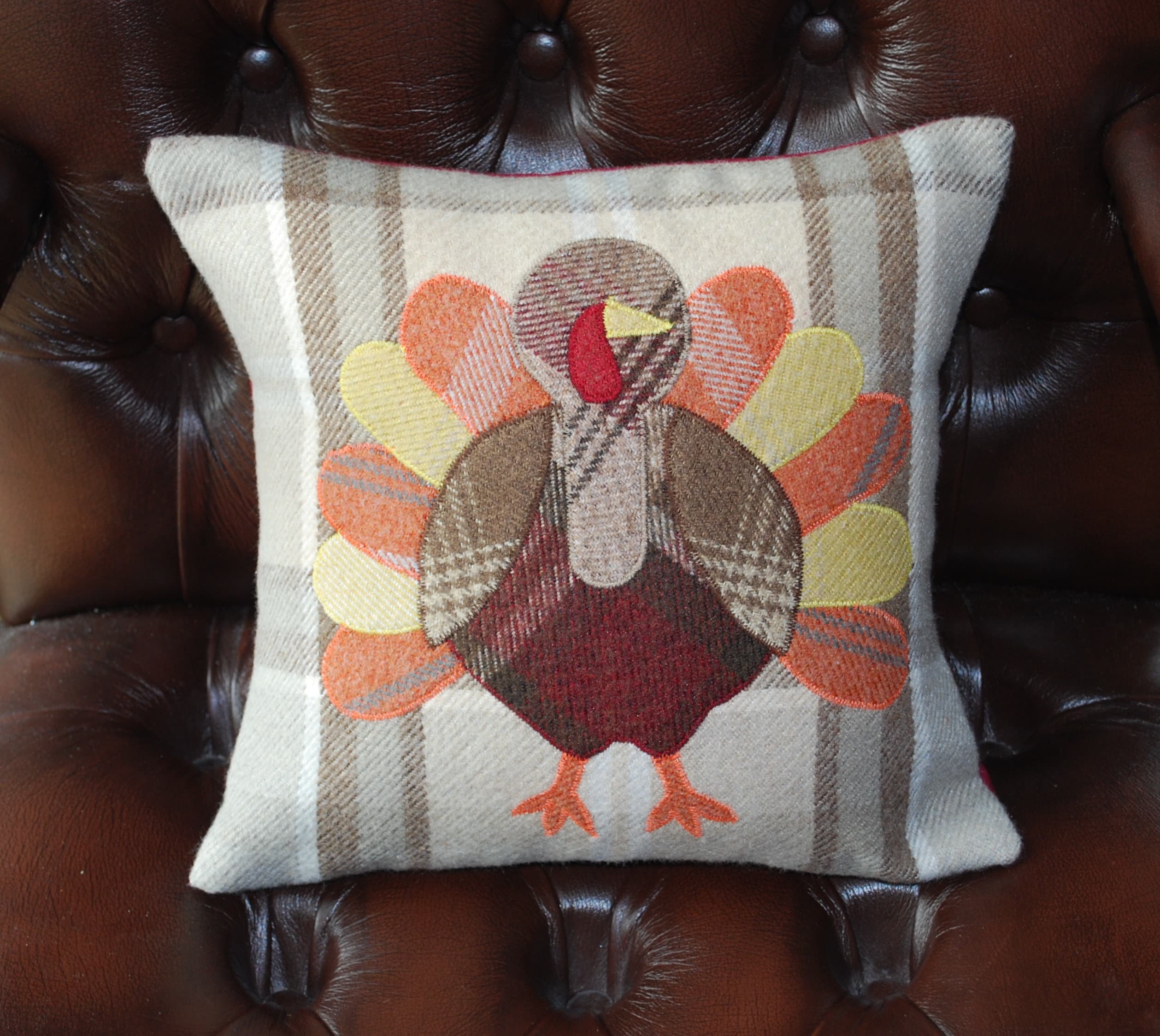 Turkey Pillow, Thanksgiving Decor, Fall Cushion, Handmade Decorative ...