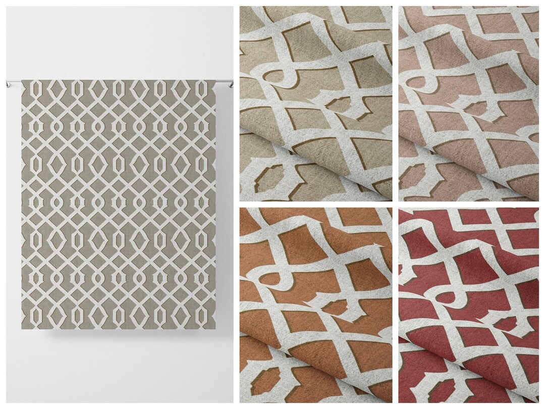 Trellis Print Fabric by the Yard. 5 Colors. Multipurpose Usage for Home ...