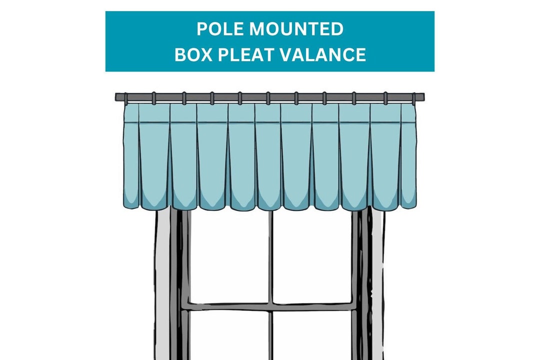 Custom Size Window Valance. Pole Mounted Inverted Box Pleat Valance ...