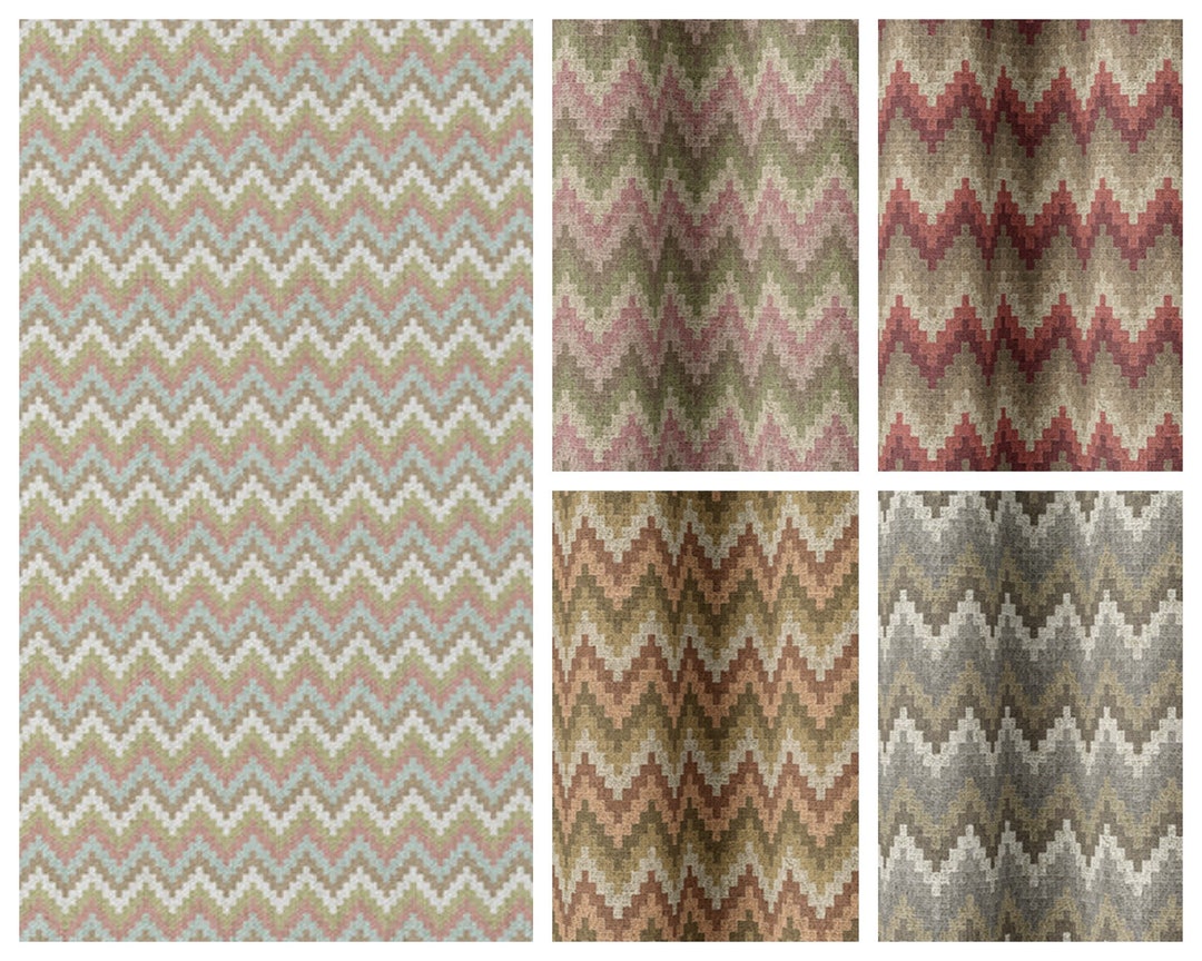 5 Colors. Chevron Patterned Roman Shades. 4 Fold Styles. Custom Size ...