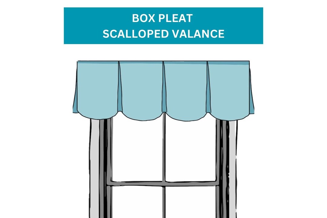 Custom Size Window Valance. Board Mounted Scalloped Box Pleat Valance ...