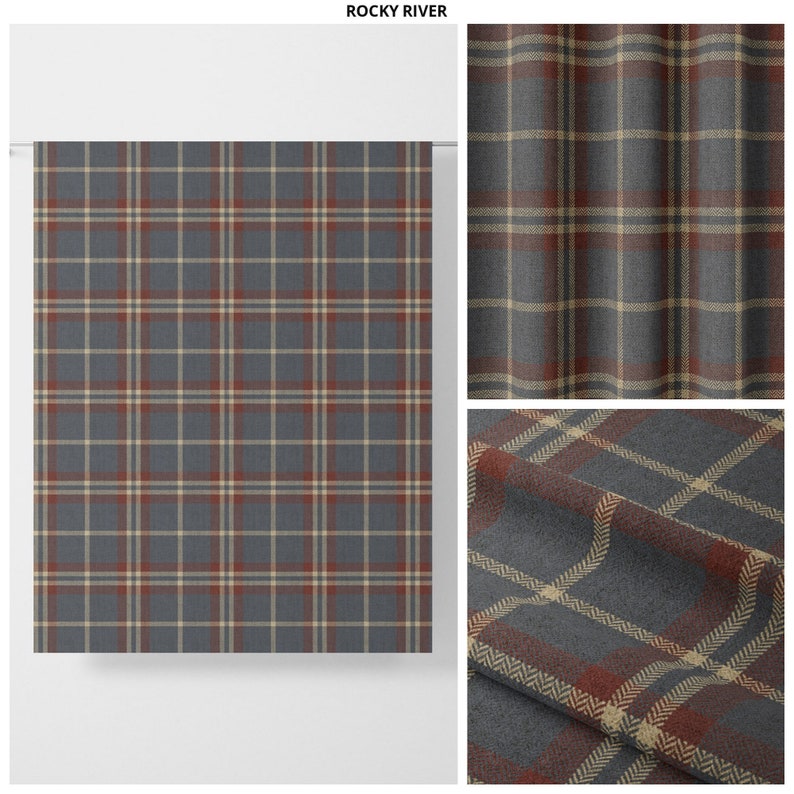 Checked Fabric by the Yard. 6 Colors. Multipurpose Plaid Fabric for ...