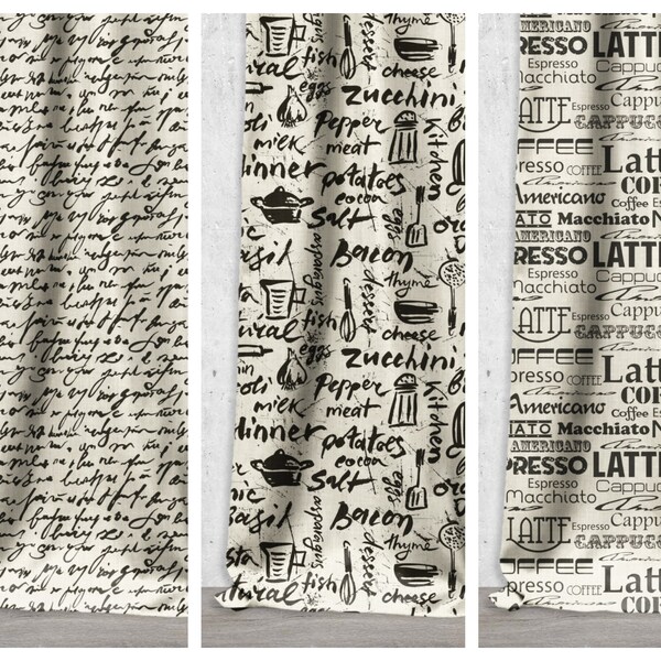 Text Print Fabric - Etsy