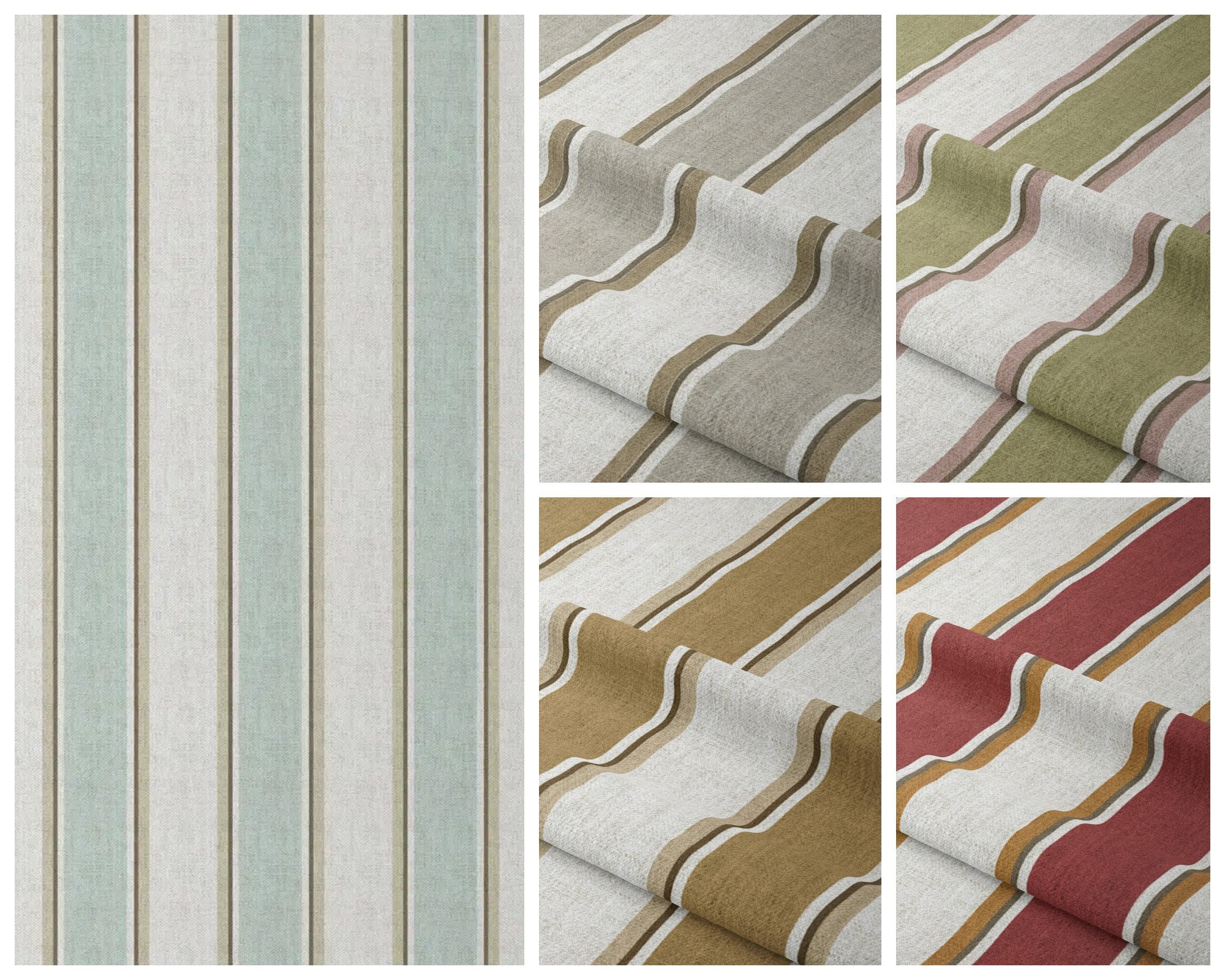 5 Colors. Pinch Pleat Drapes. Custom Size Ticking Stripe Window ...