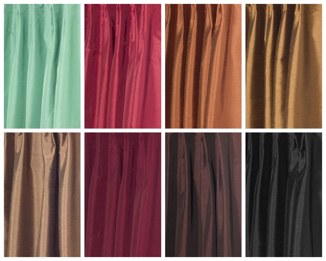 8 Colors. Faux Silk Curtains. Custom Pinch Pleat Window Drapes for ...