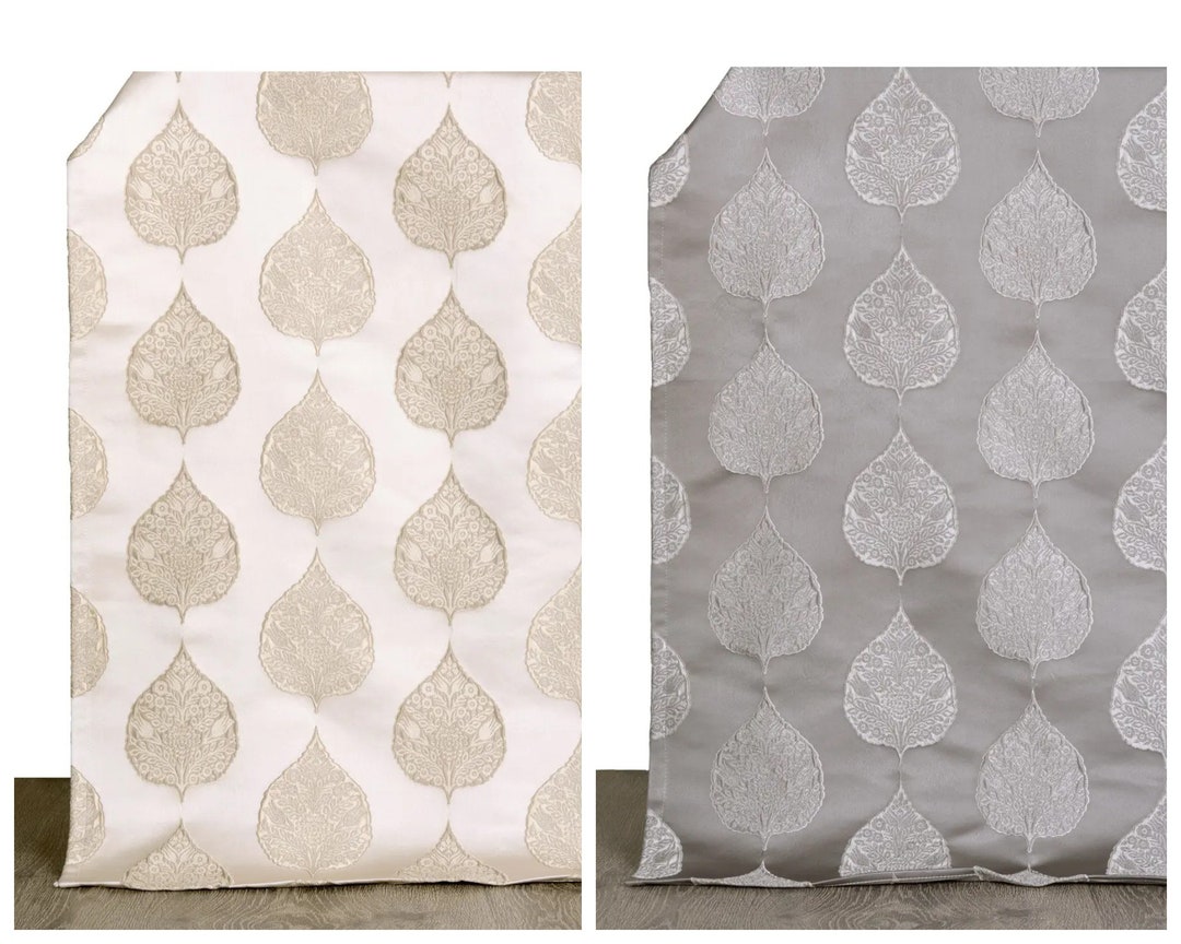 Floral Leaf Pattern Fabric by the Yard. 2 Colors. Multipurpose Usage ...