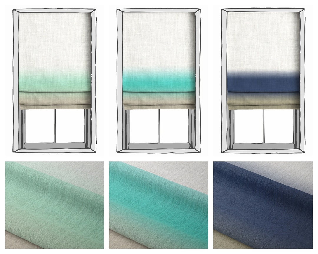 Ombre Roman Shades. 3 Colors. Three-tone Custom Size Window Blinds for ...