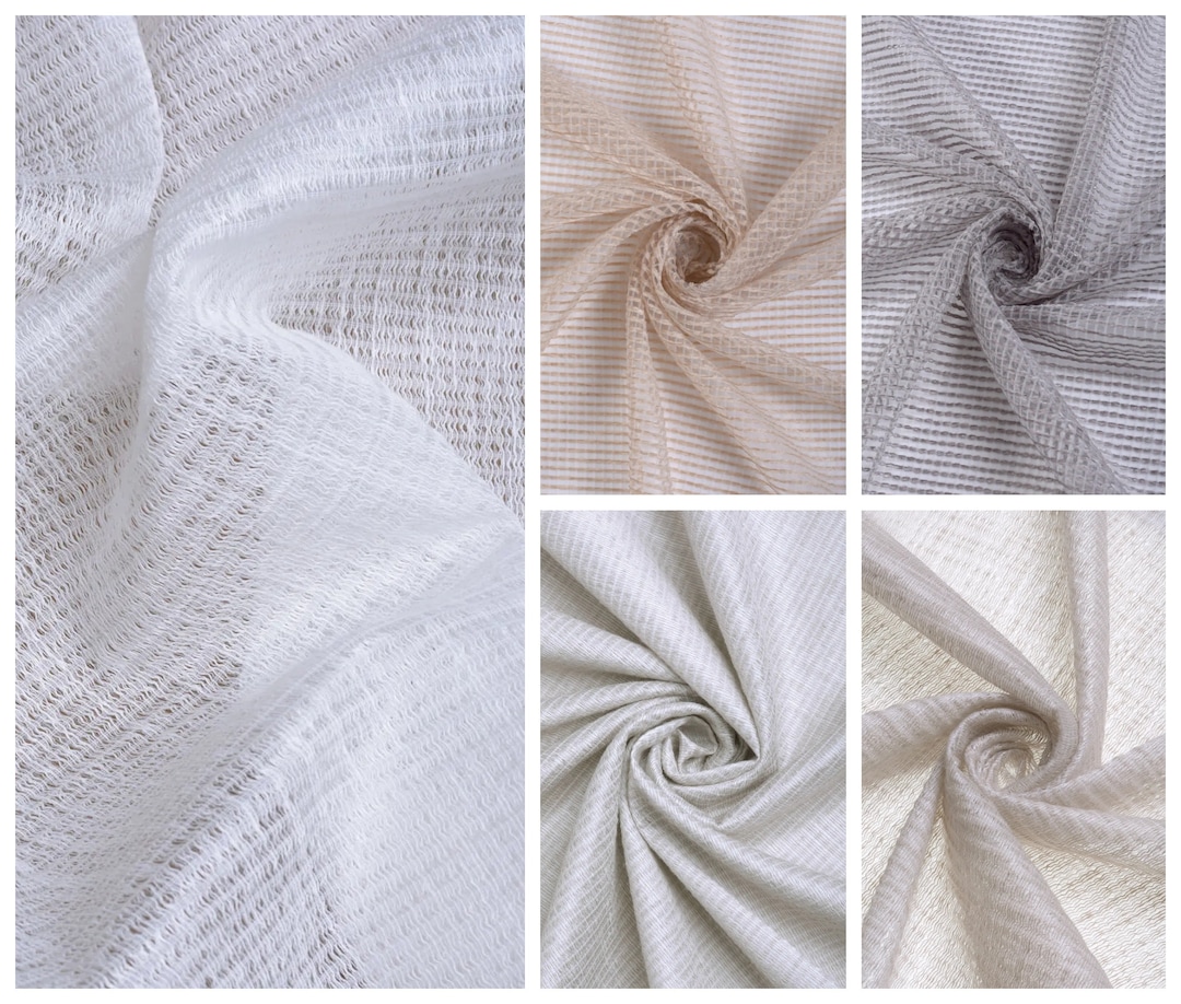 4 Neutral Colors. Textured Sheer Curtains. Custom Window Drapes for ...