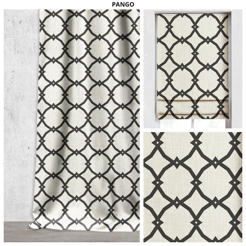 7 Patterns. Black & White Roman Shades. Custom Size Window Blinds for ...