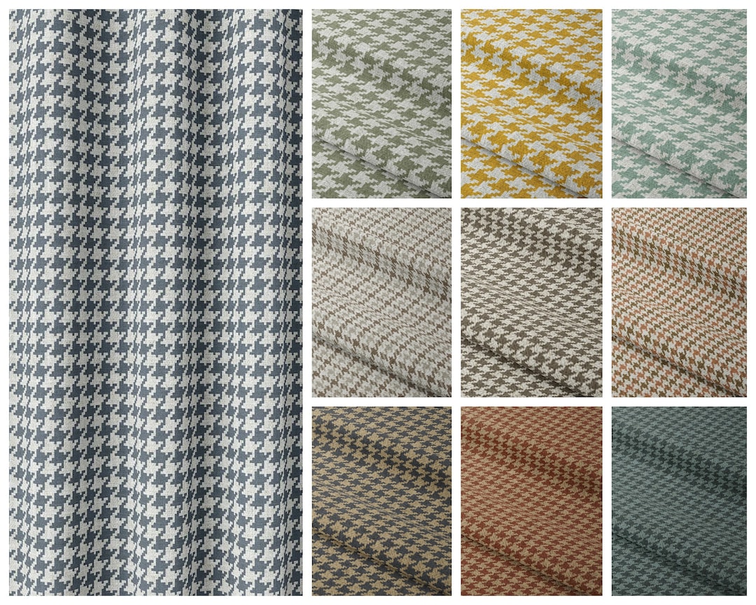 Houndstooth Patterned Fabric by the Yard. 17 Colors. Multipurpose ...