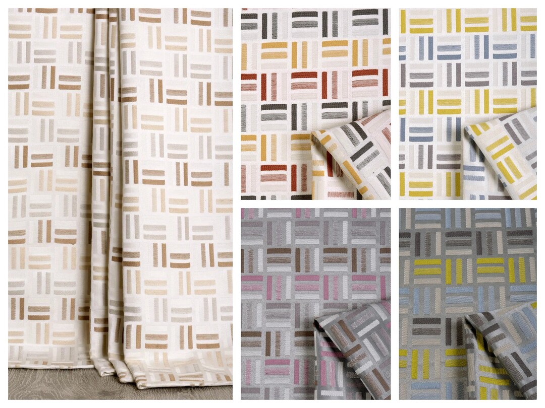 Fabric by the Yard. 6 Colors. Check Style Weave With Shaded Effect ...