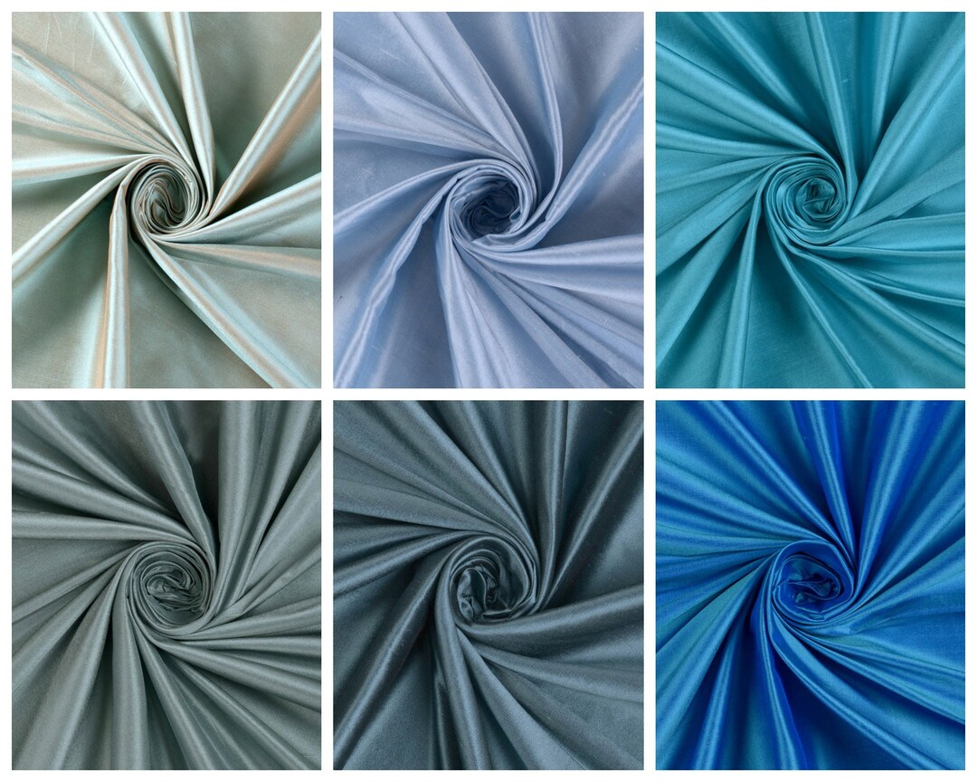 Shantung Silk Roman Shades. 6 Blue Colors, 3 Fold Styles. Blackout ...