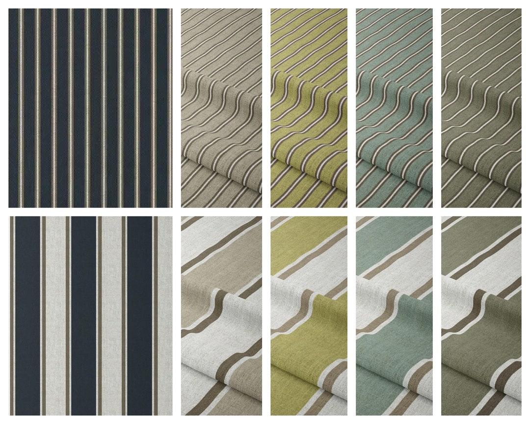 Striped Window Fabric by the Yard. 2 Pattern Styles, 6 Colors ...
