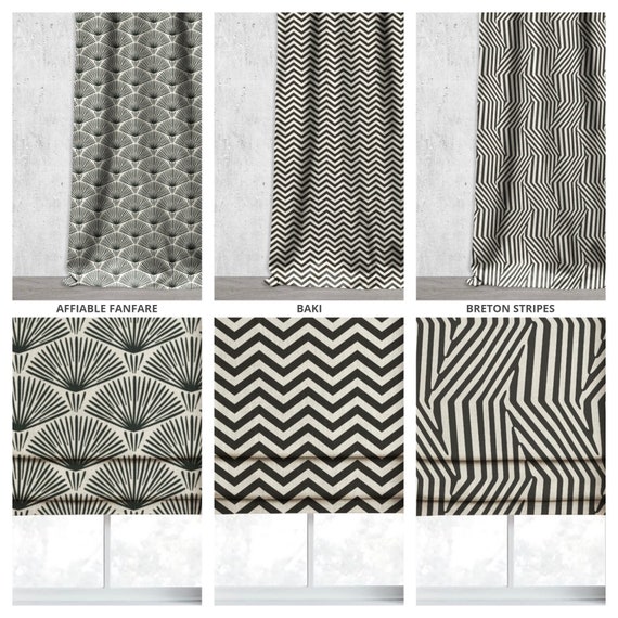 Black and White Roman Shades 19 Modern Patterns 3 Styles | Etsy
