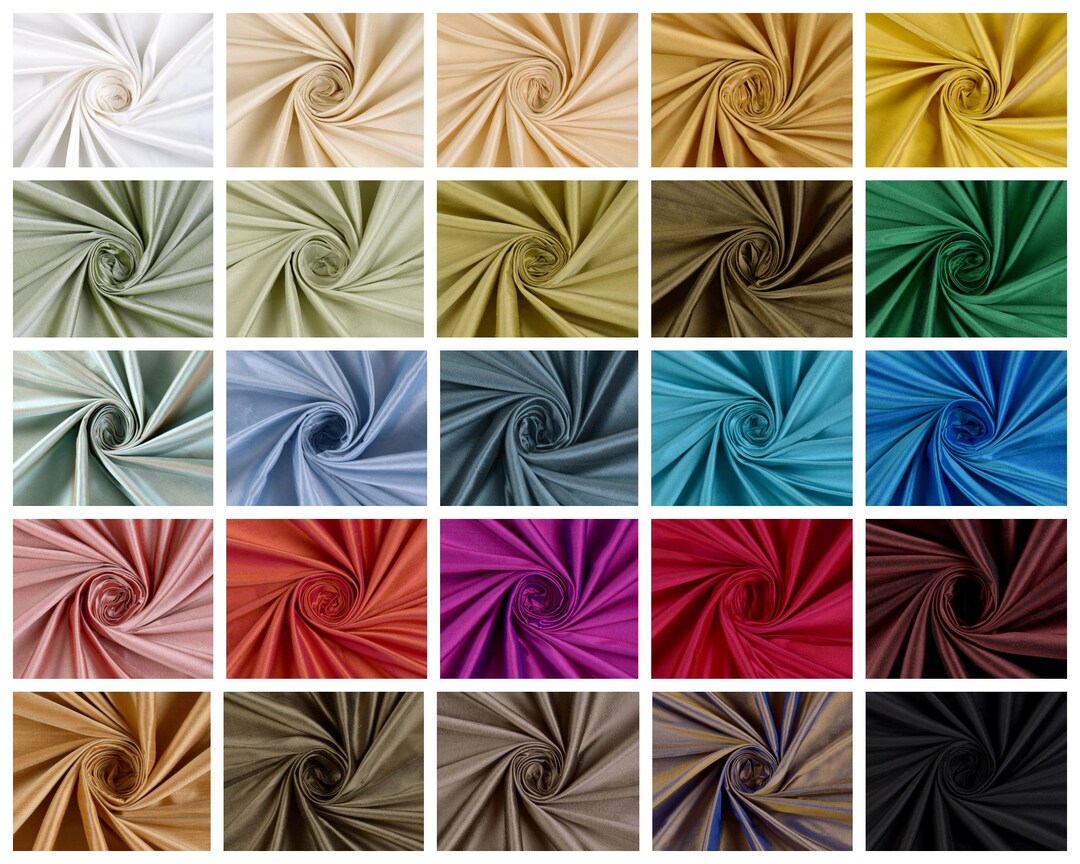 53 Colors. Shantung Silk Fabric by the Yard. Multipurpose Fabric for ...