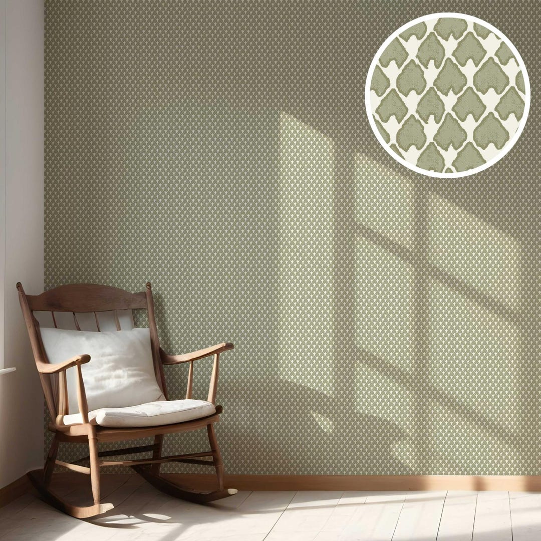 Small Microprint Wallpaper by Meter. Extra Wide. Geometric Heart ...